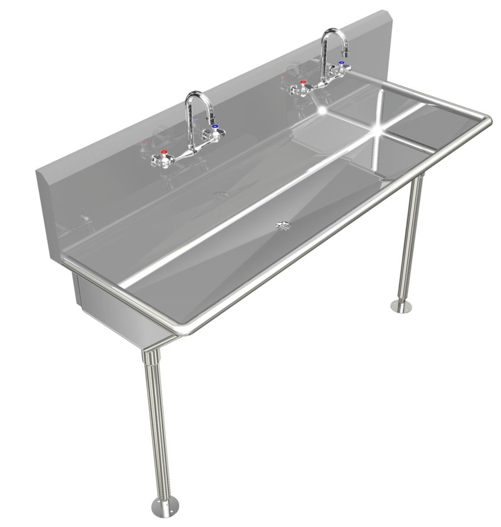 H.D. 14GA Multi-Station Wash up Sink, 40" | 021E40208H | commercial ...