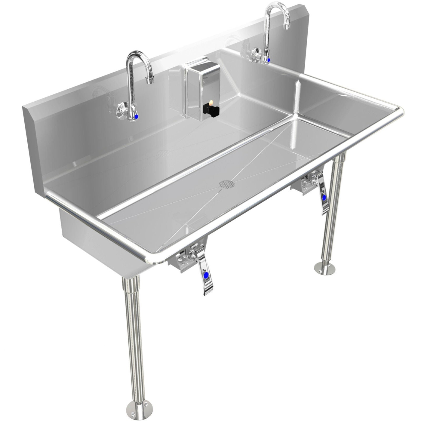 H.D. 14 GA Multi-Station Wash up Sinks, 42" | 021K42208L 1 | commercial ...