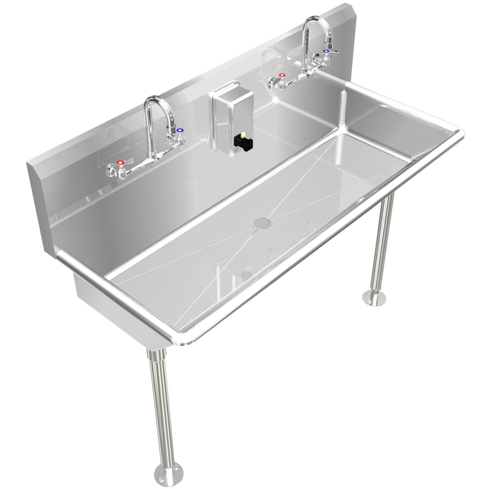 H.D. 14GA Multi-Station Wash up Sink, 42" | 021M42208L | commercial ...