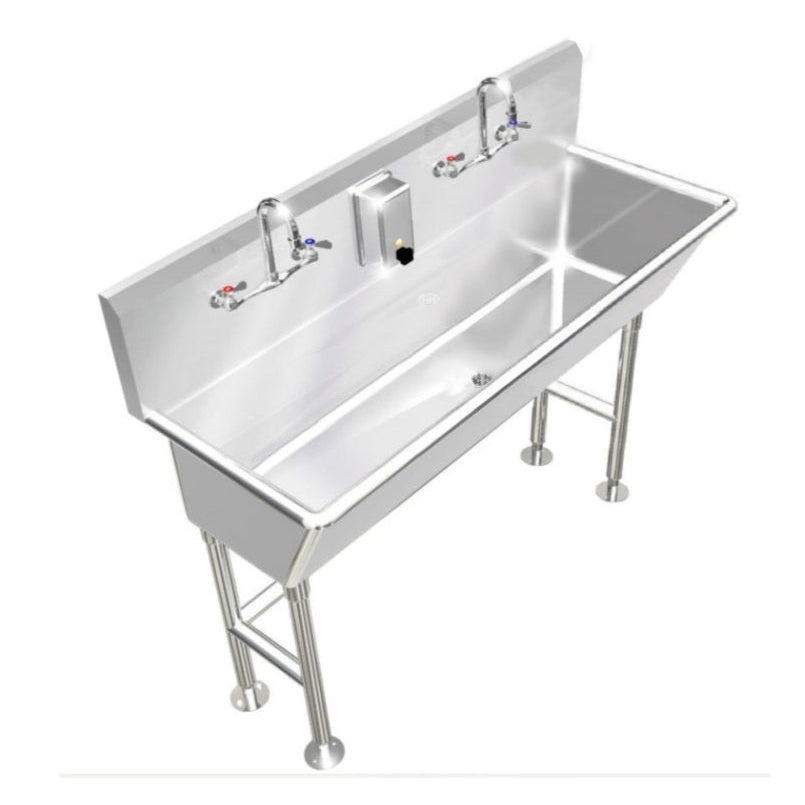 H.D. 14 GA Multi-station Wash up Sink, 60" | 021M602012H | commercial ...