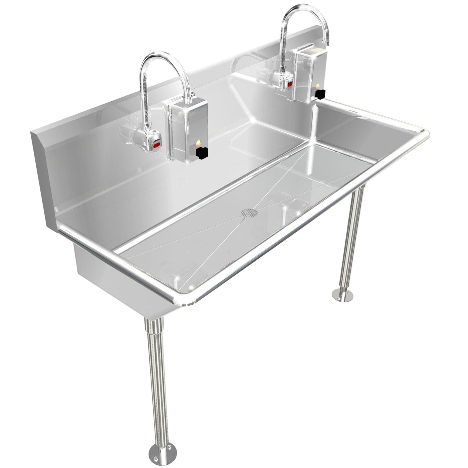 H.D. 14 GA Multi-Station Wash up Sink, 42" | 022E42208L | commercial ...