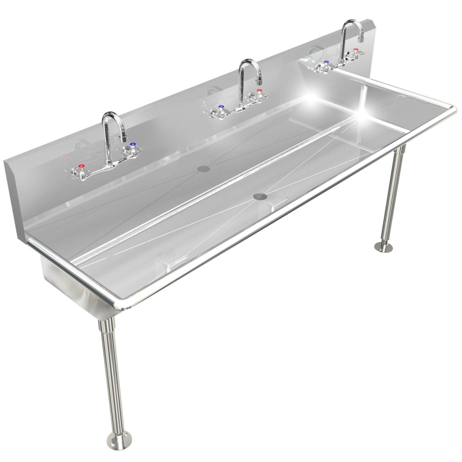 H.D. 14 GA Multi-Station Wash up Sink, 72" | 032E722012H | commercial ...