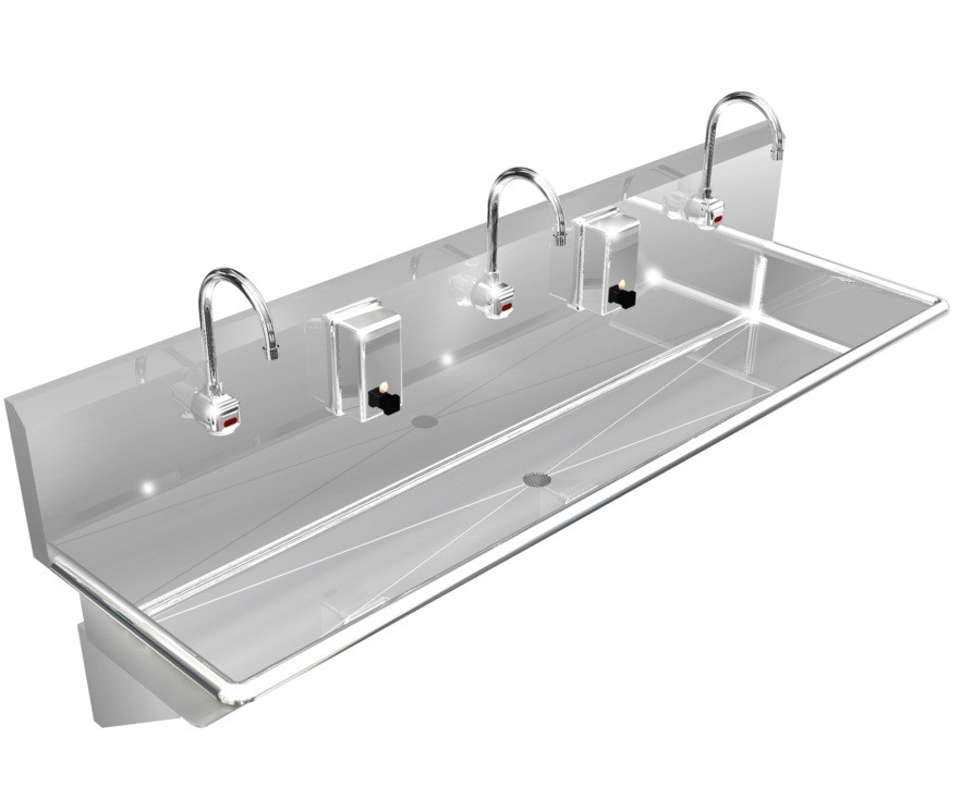 H.D. 14 GA Multi-Station Wash up Sink, 72" | 032E72208B | commercial ...