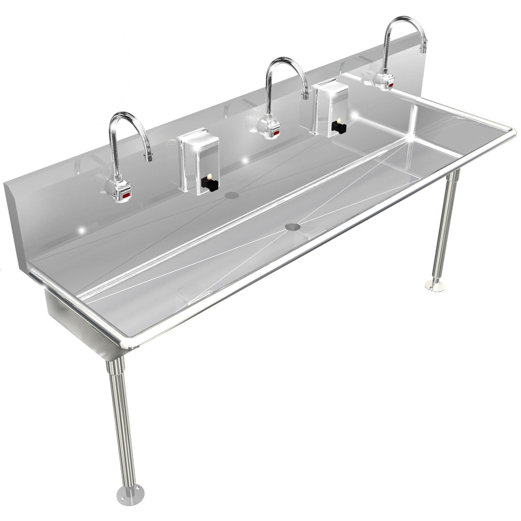 H.D. 14 GA Multi-Station Wash up Sink, 72" | 032E722012H | commercial ...