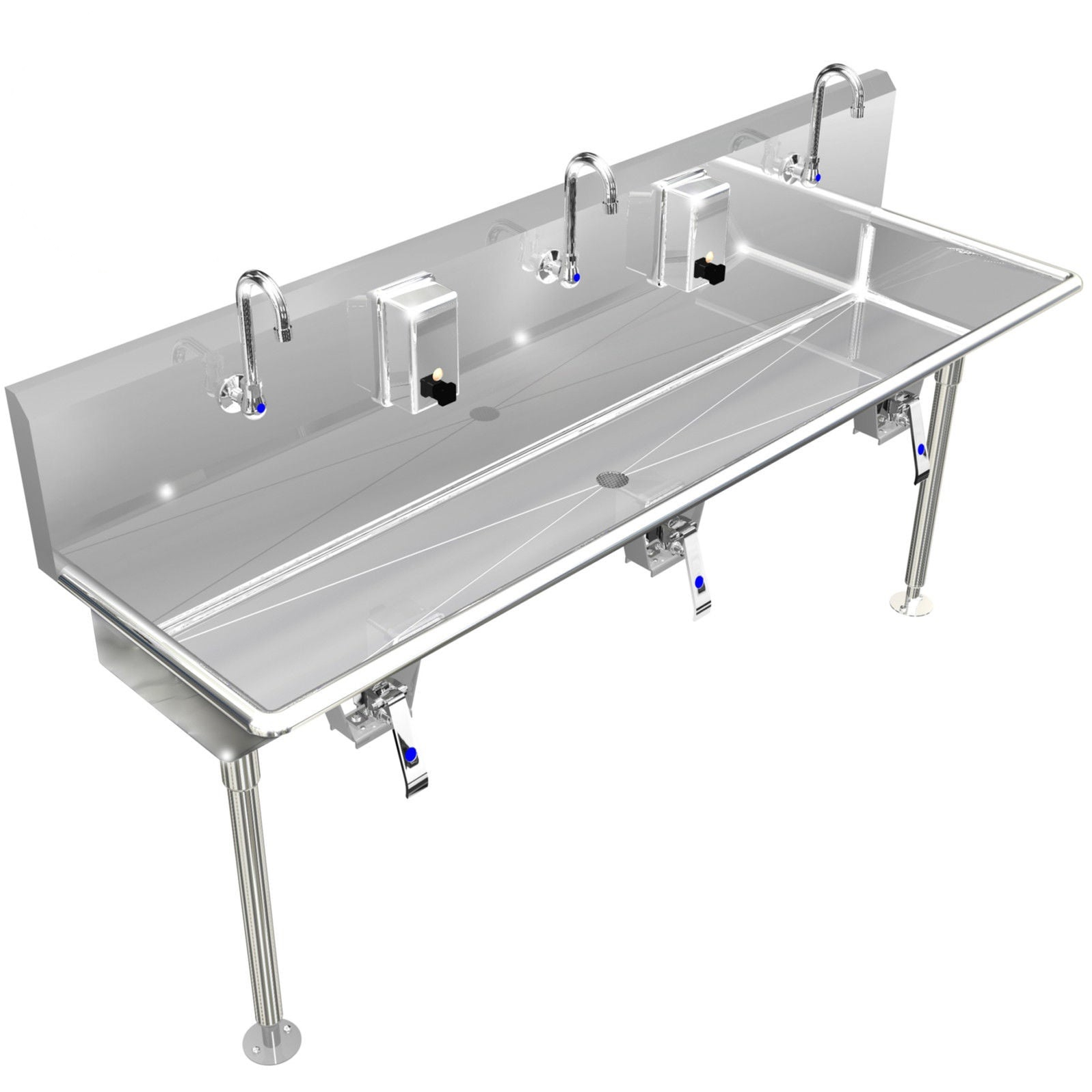 H.D. 14 GA Multi-Station Wash up Sink, 72" | 032E722012H | commercial ...