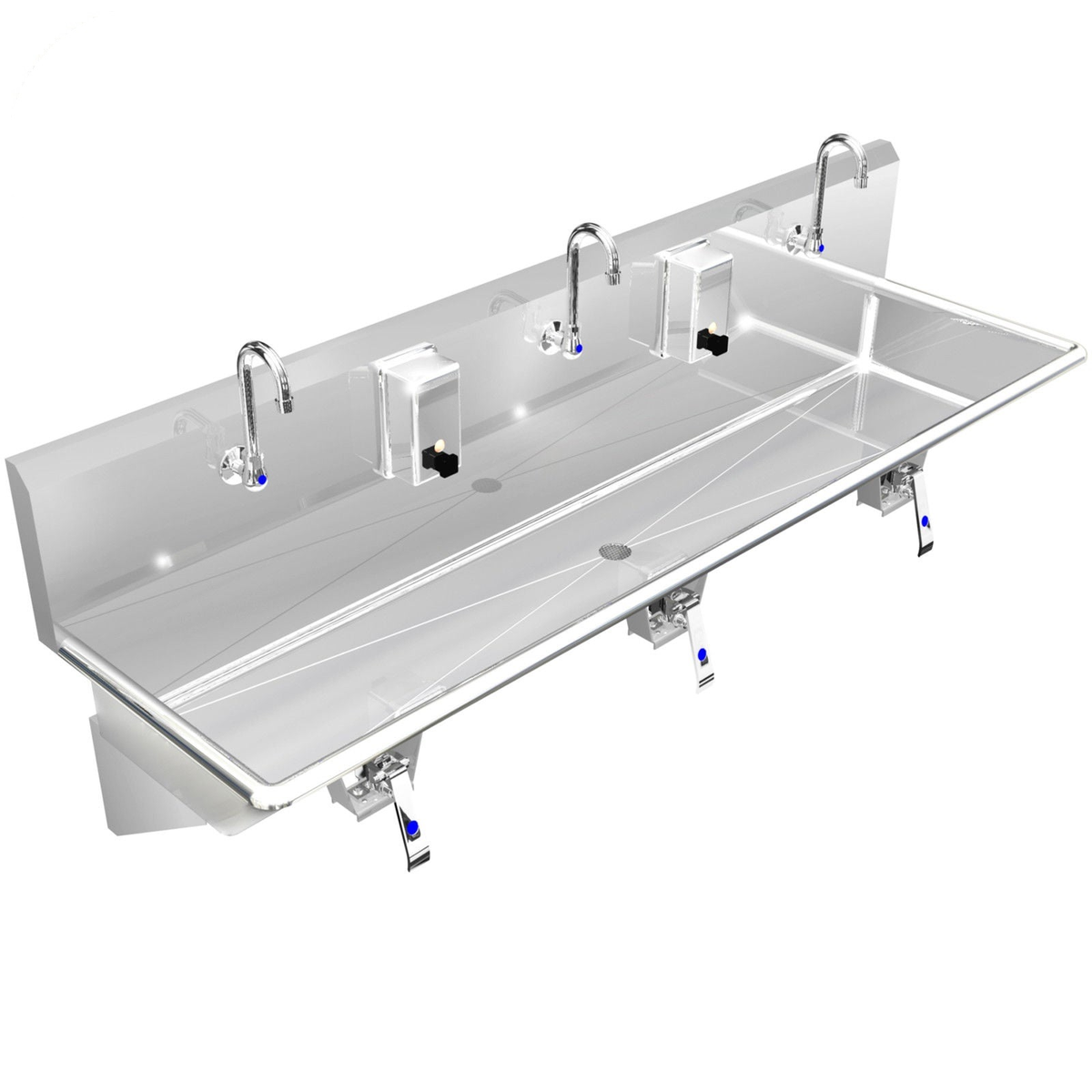 H.D. 14 GA Multi-Station Wash up Sink, 72" | 032K72208B | commercial ...