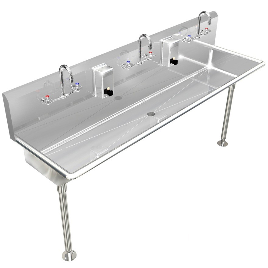 H.D. 14 GA Multi-Station Wash up Sink, 72" | 032E722012H | commercial ...