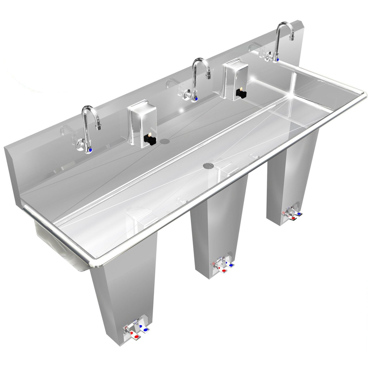 H.D. 14 GA Multi-Station Wash up Sink, 72" | 032P72208C | commercial ...