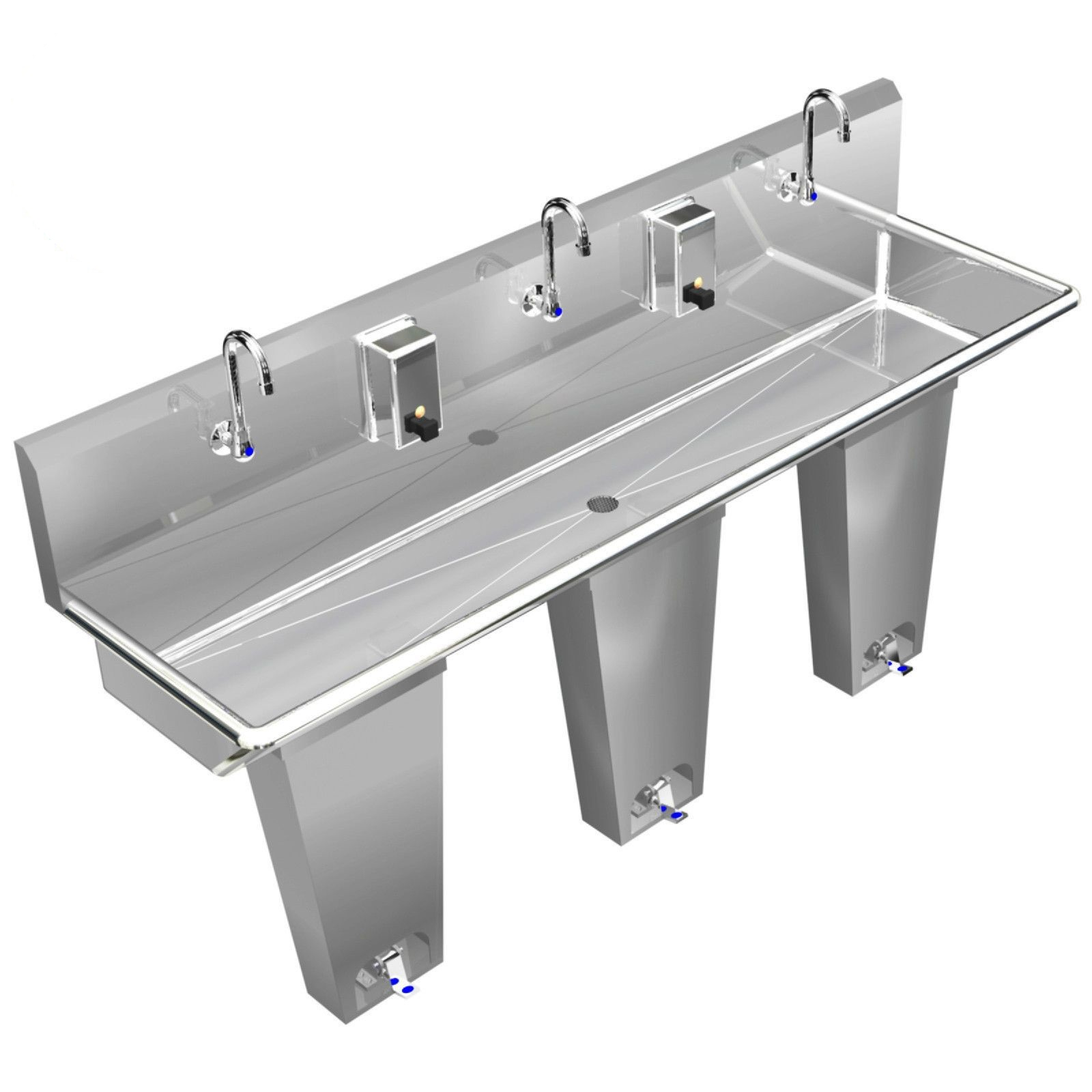 H.D. 14 GA Multi-Station Wash up Sink, 60" | 032Q60208C | commercial ...