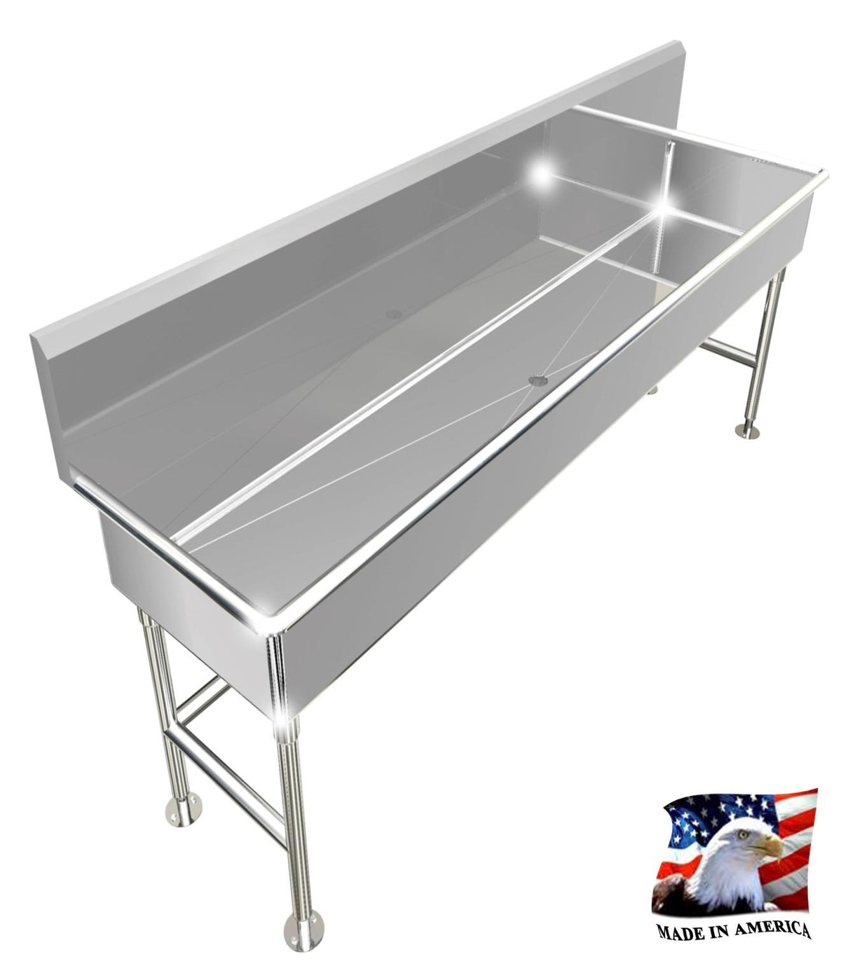 H.D. 14 GA Multi-Station Wash up Sink Body Only, 96"L | 040S962410H ...