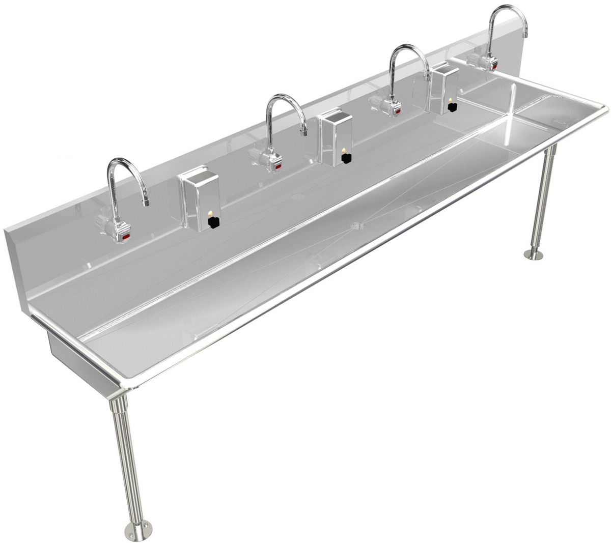 H.D. 14 GA Multi-Station Wash up Sink, 84" | 043E84208L | commercial ...
