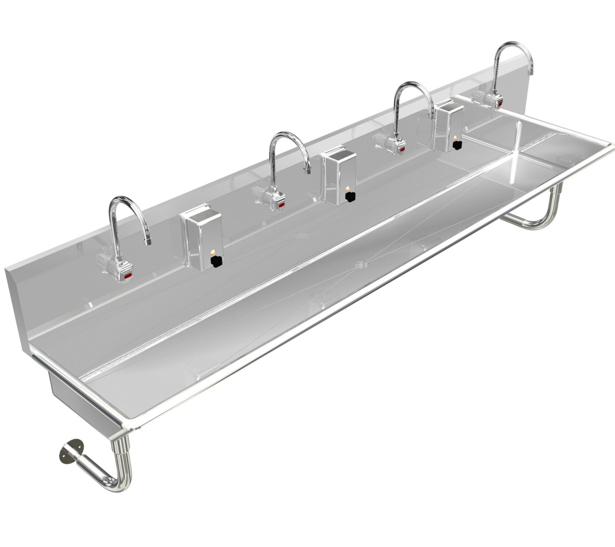 H.D. 14 GA Multi-Station Wash up Sink, 96" | 043E96208R | commercial ...