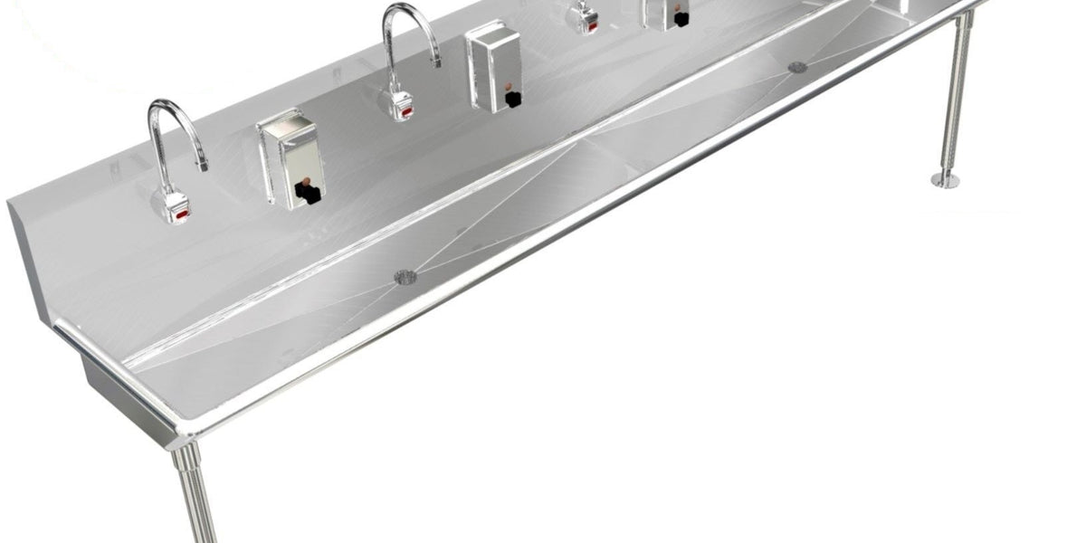 H.D. 14GA Multi-Station Wash up Sink, 108" | 054E108208L2 | commercial ...