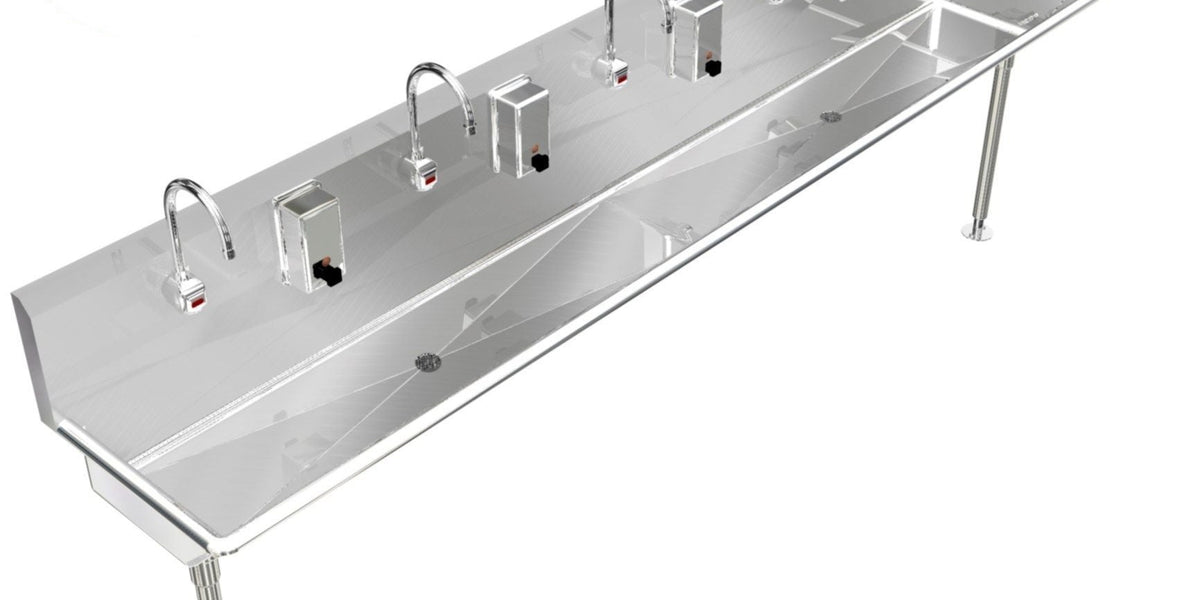 H.D. 14GA Multi-Station Wash up Sink, 120" | 054E120208L2 | commercial ...