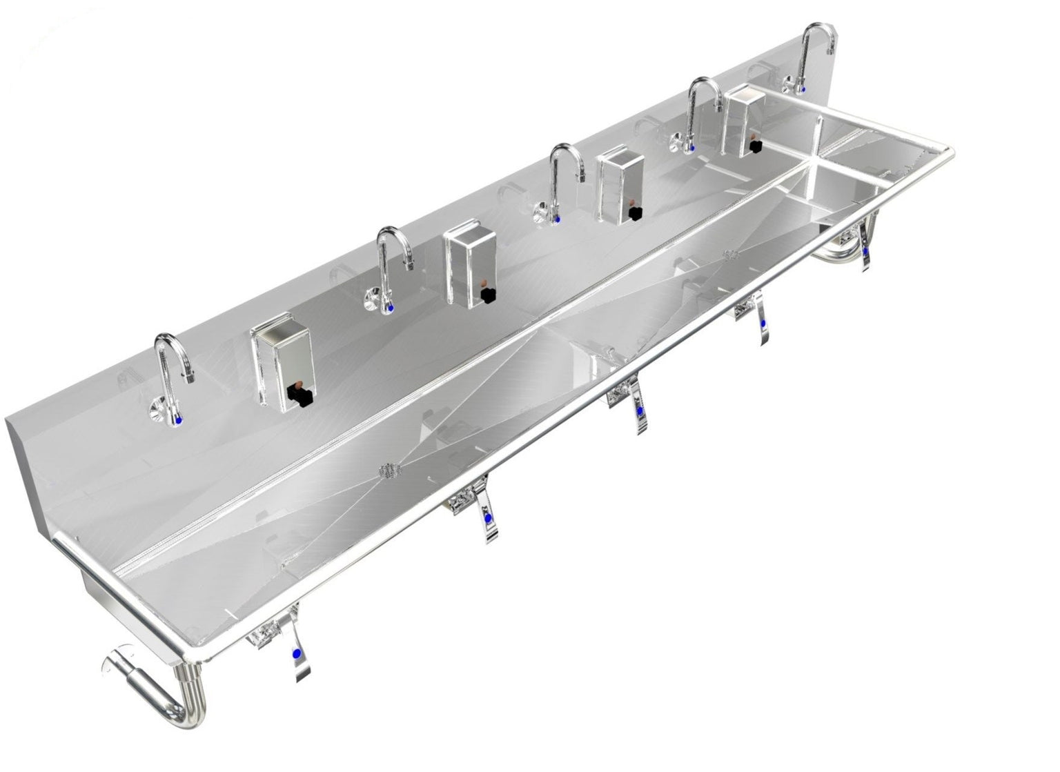 H.D. 14GA Multi-Station Wash up Sink, 100" | 054E100208R2 | commercial ...