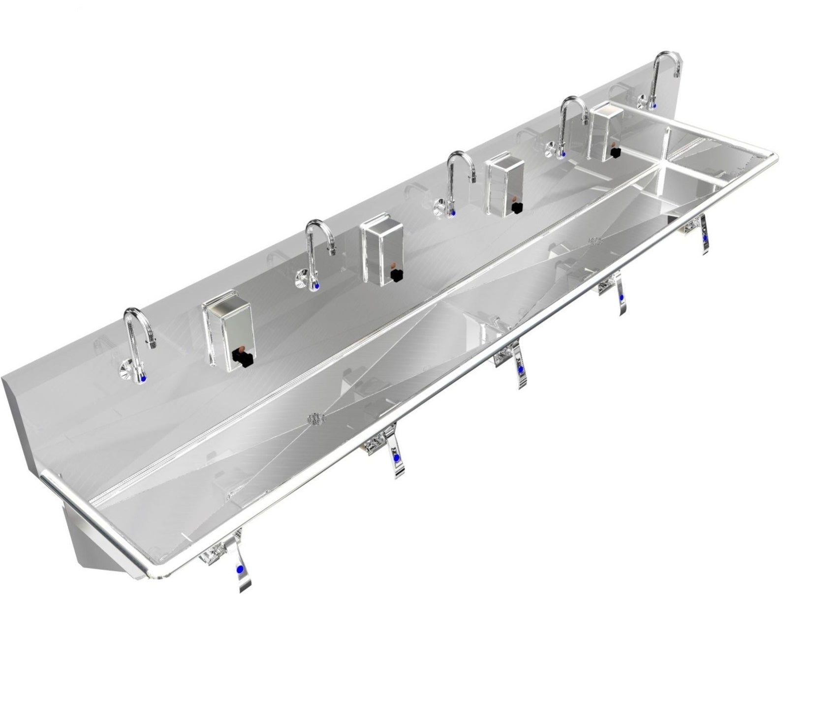 H.D. 14GA Multi-Station Wash up Sink, 108" | 054K108208B2 | commercial ...