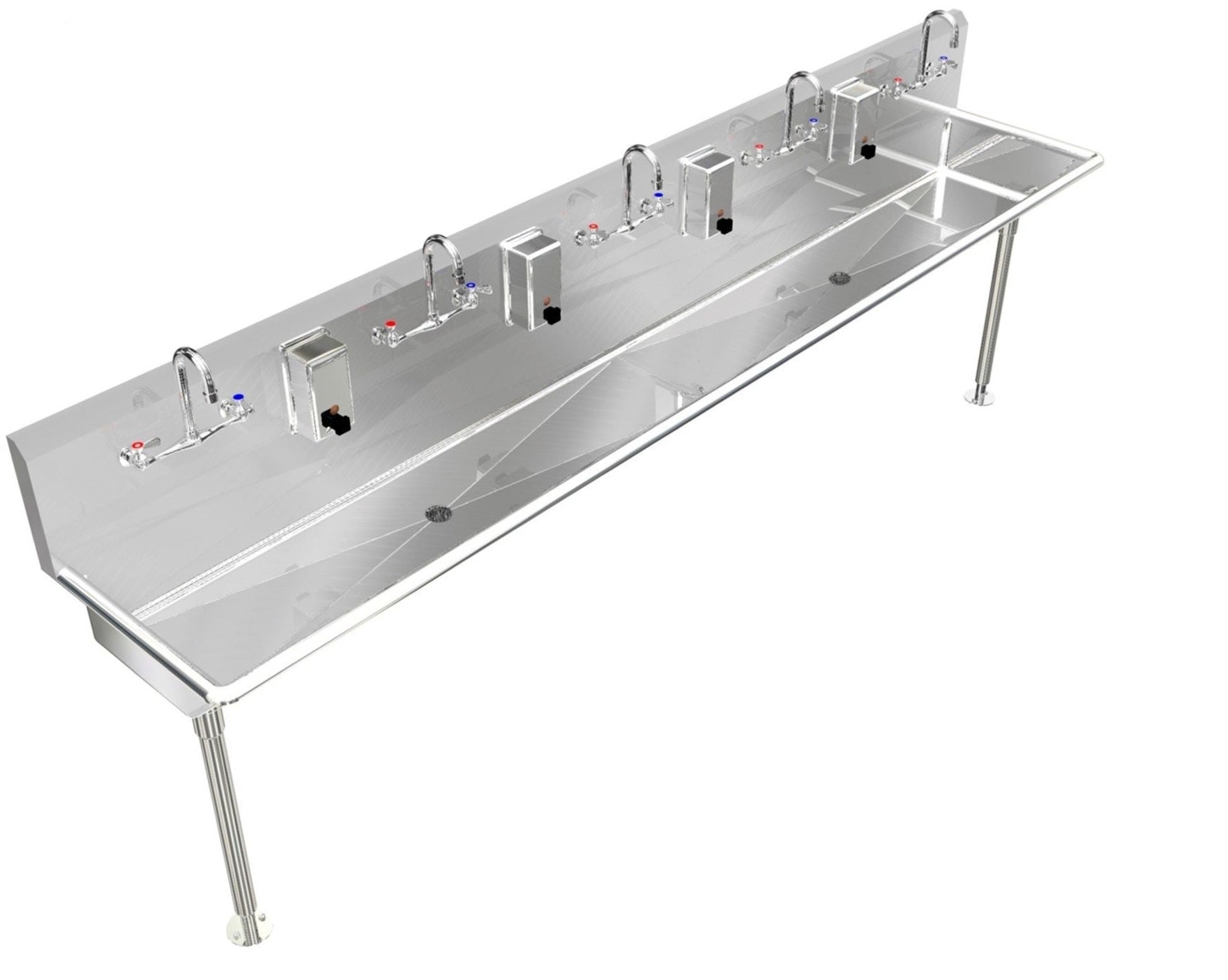H.D. 14GA Multi-Station Wash up Sink, 108" | 054K108208B2 | commercial ...