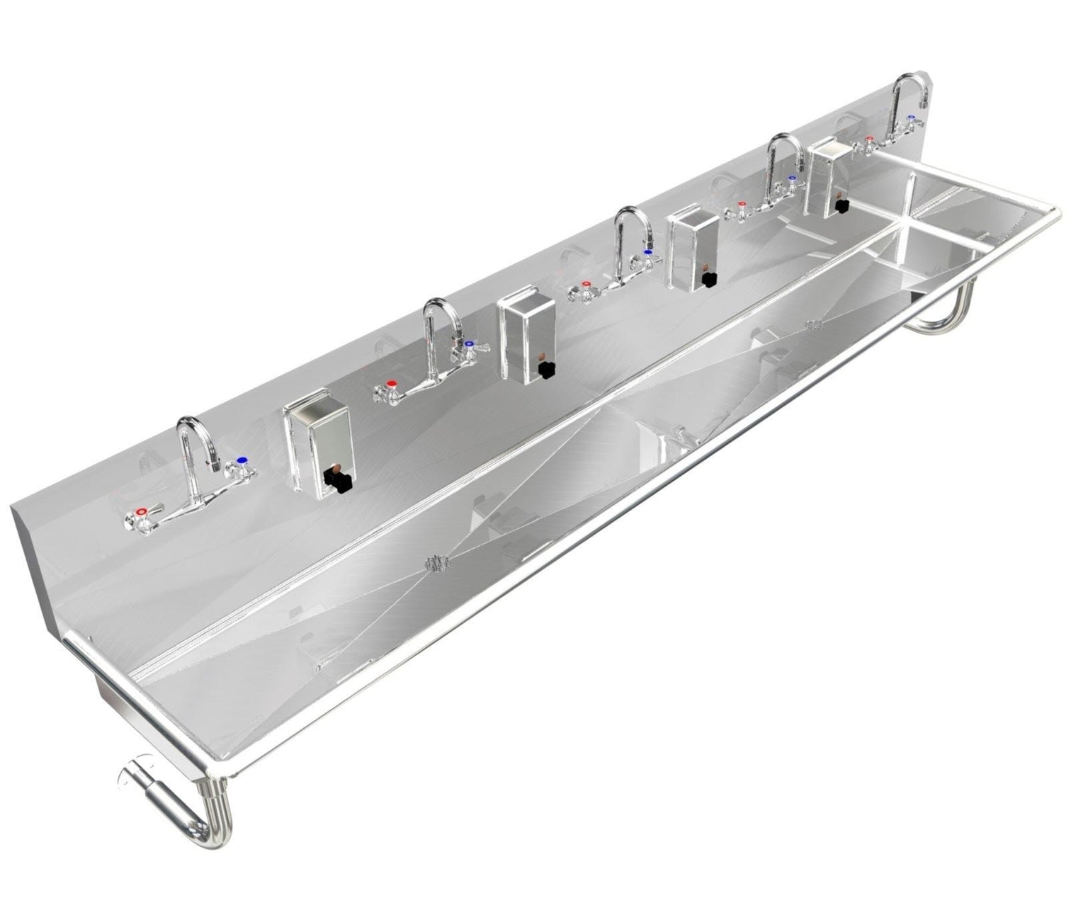 H.D. 14GA Multi-Station Wash up Sink, 108" | 054K108208B2 | commercial ...