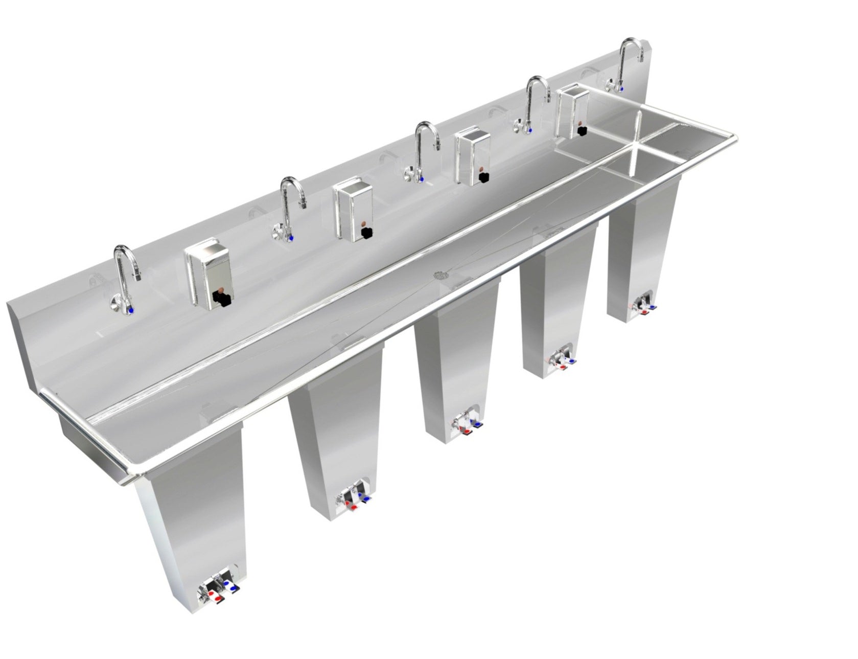 H.D. 14GA Multi-Station Wash up Sink, 108" | 054K108208B2 | commercial ...