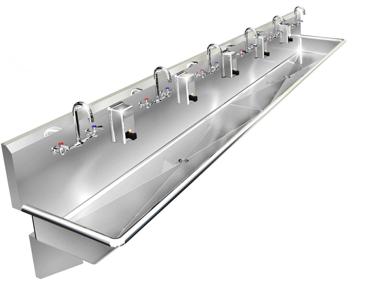 H.D. 14GA Multi-station Wash up Sink, 132" | 065M132208B2 | commercial ...