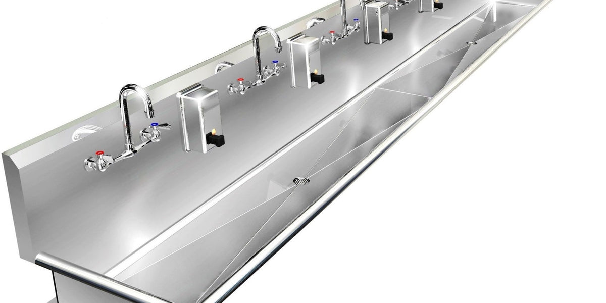 H.D. 14GA Multi-station Wash up Sink, 144" | 065M144208B2 | commercial ...