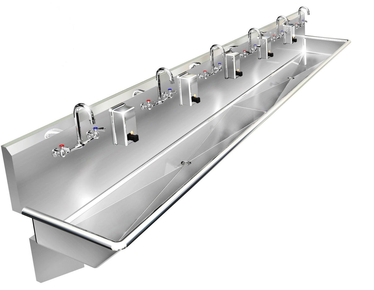 H.D. 14GA Multi-station Wash up Sink, 144" | 065M144208B2 | commercial ...