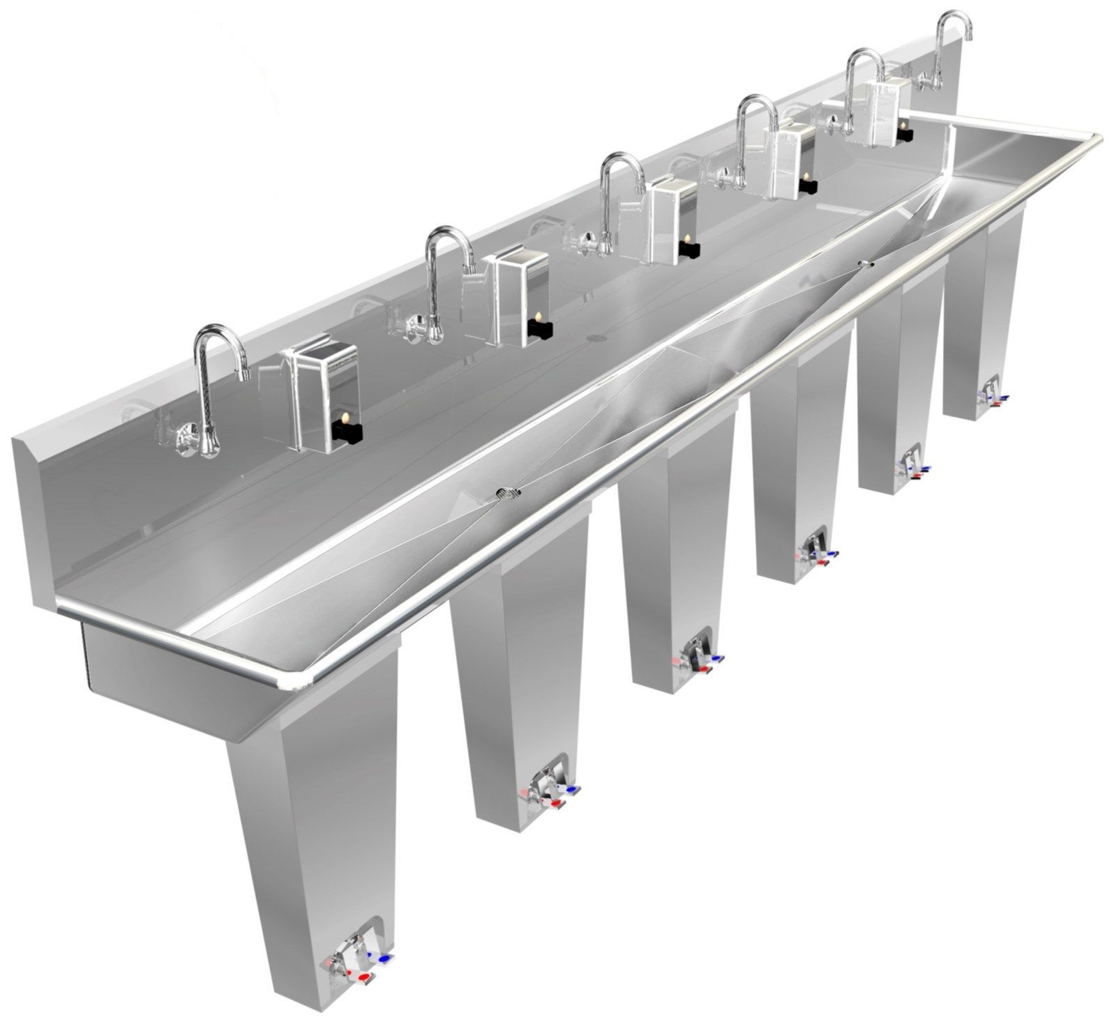 H.D. 14GA Multi-Station Wash up Sink, 144" | 160S144208R2 | commercial ...