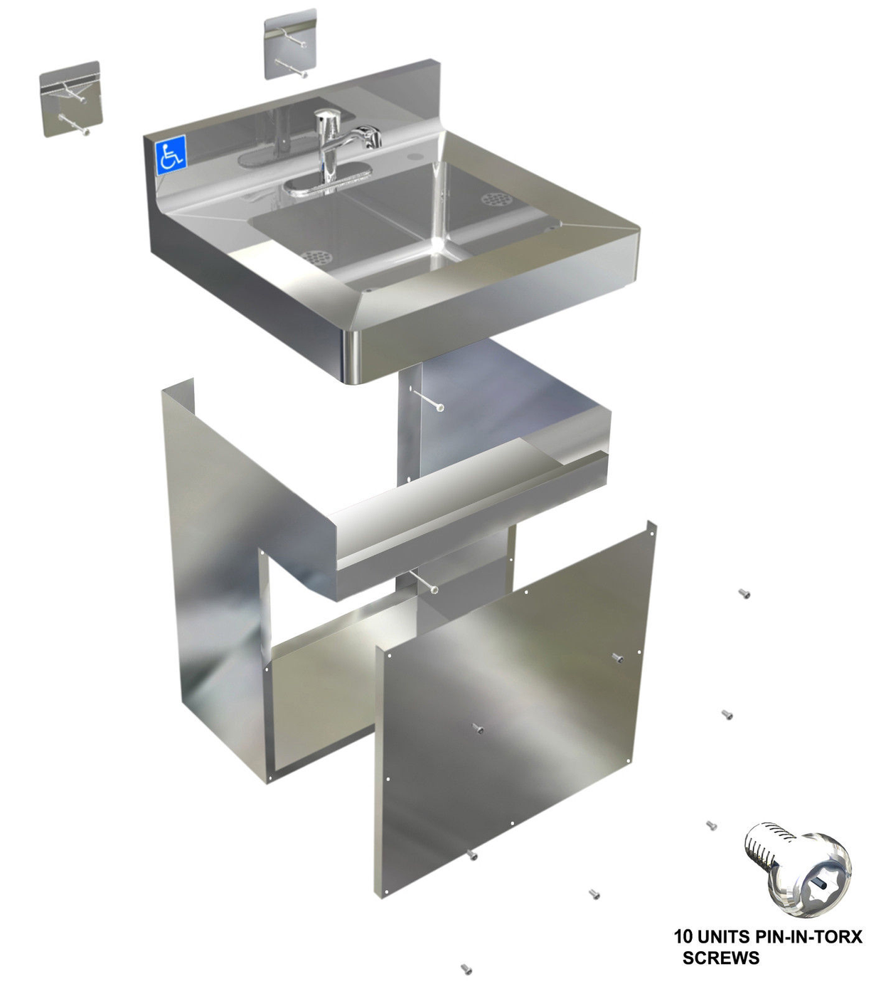 H.D. 14 GA ADA Compliant Single User Hand Sink, 20" | ADA-010M20195BB ...