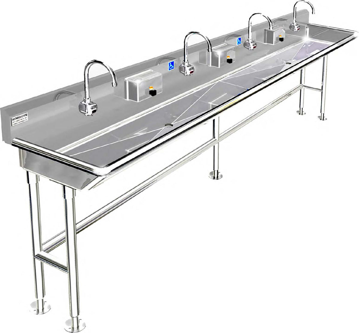 H.D. 14GA Multi-Station Wash up Sink, 120" | ADA-043E1202065H ...