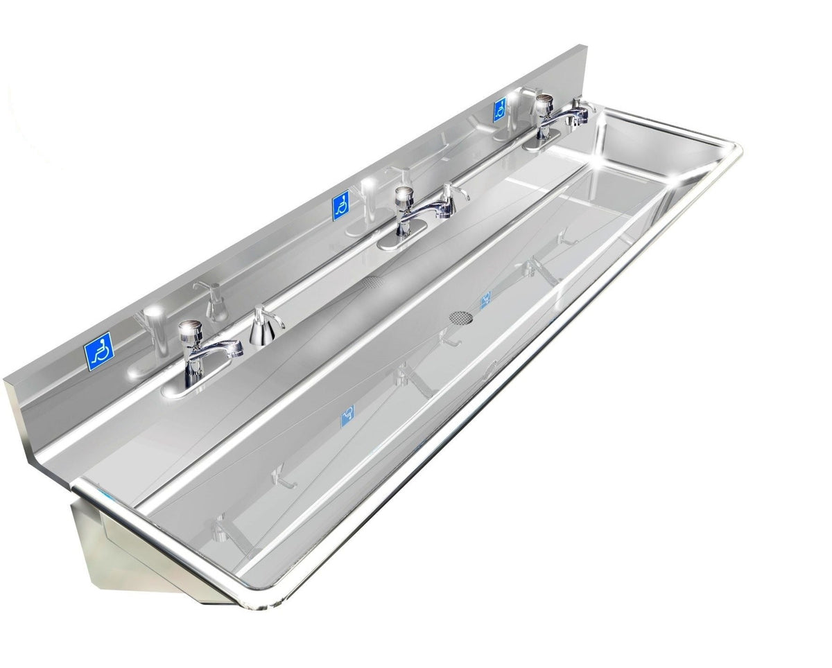H.D. 14GA Multi-Station Wash up Sink, 72" | ADA-D33M72206B | commercial ...