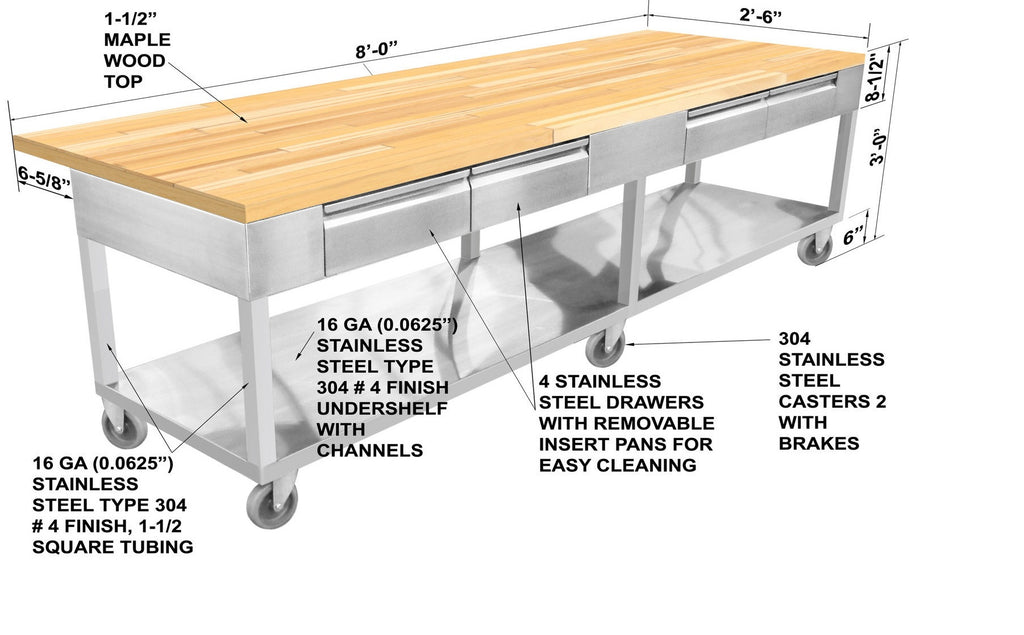 Shop Prep Tables with Wood at Best Sheet Metal, Inc. | Best Sheet Metal ...