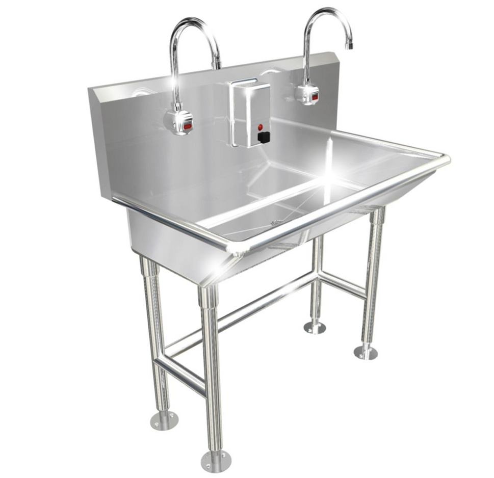 H.D. 14GA Multi-Station Wash up Sink, 40" | 021E40208H | commercial ...