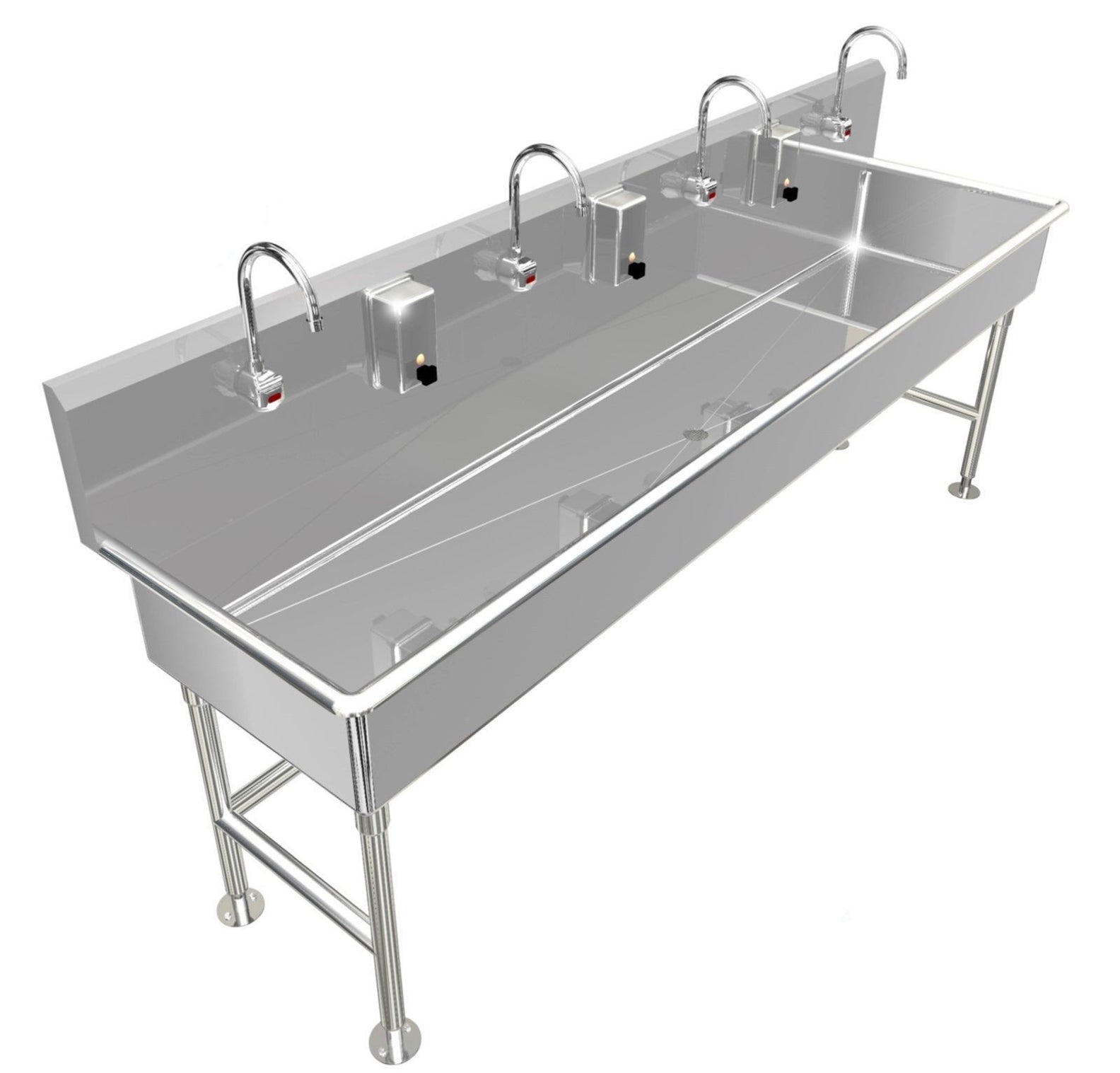 H.D. 14 GA Multi-Station Wash up Sink, 96" | 043E962410H | commercial ...